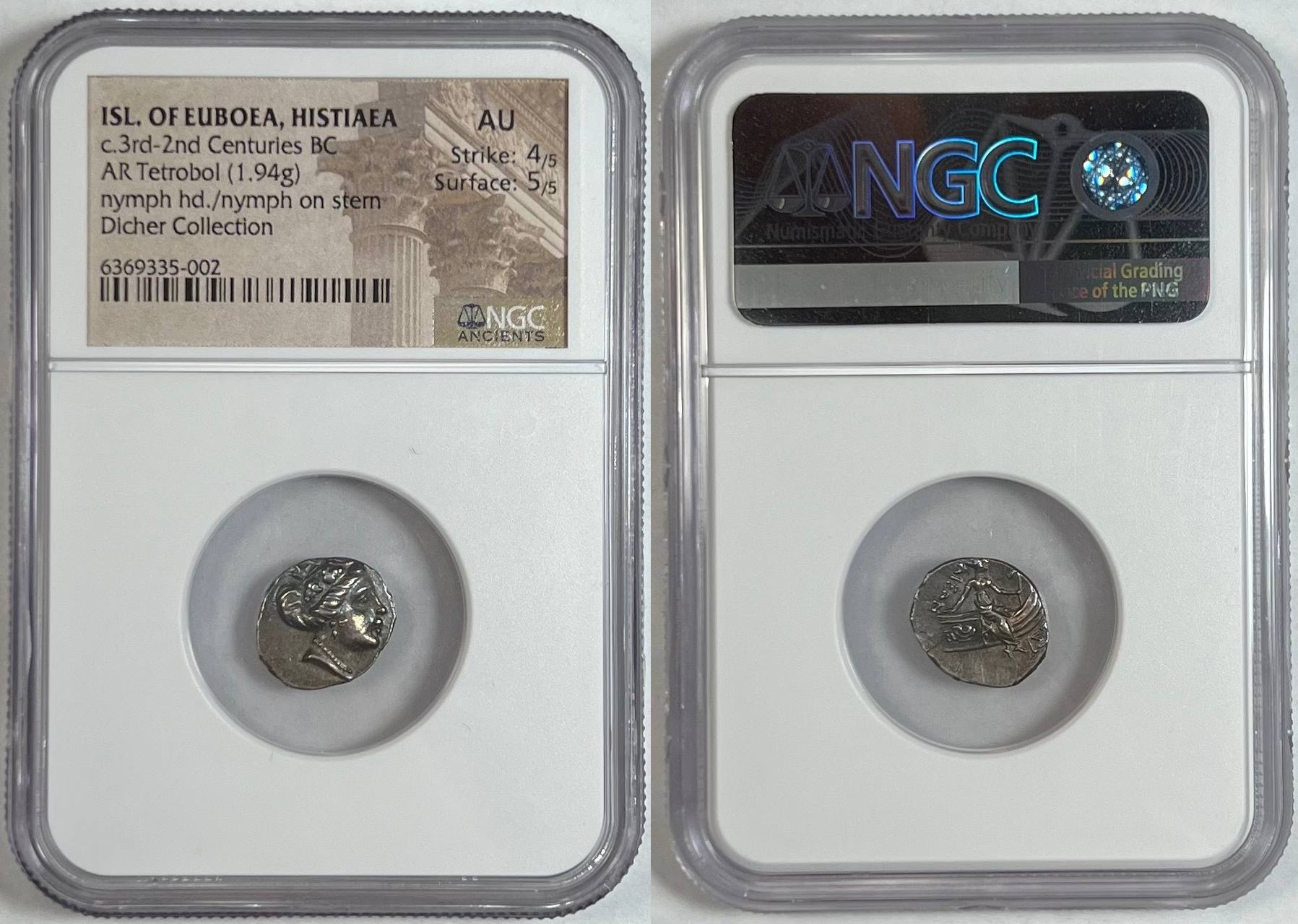 ISL. OF EUBOEA, HISTIAEA AR Tetrobol c.3rd-2nd Centuries BC ISL. OF ...