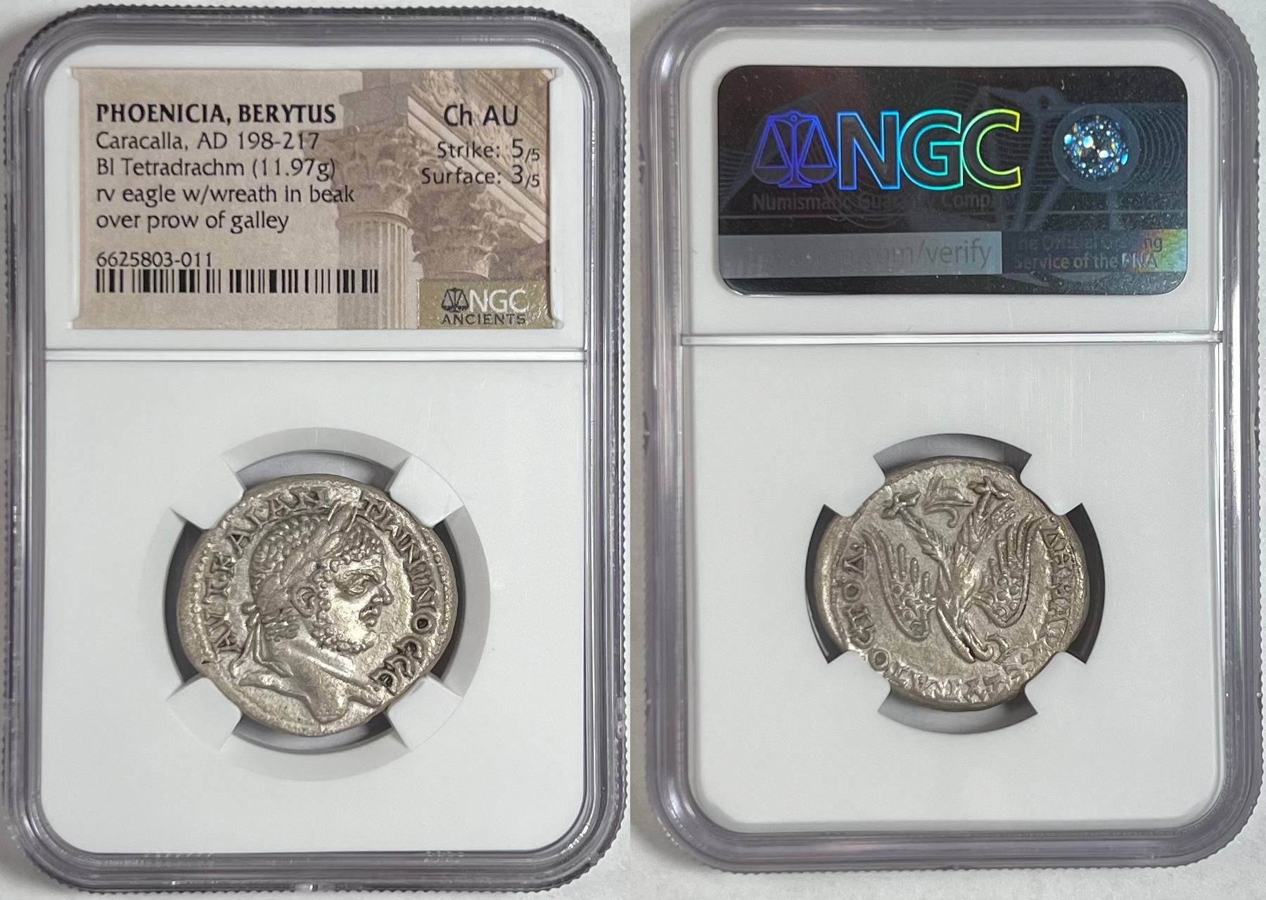 PHOENICIA, BERYTUS BI Tetradrachm Caracalla, AD 198-217 PHOENICIA ...