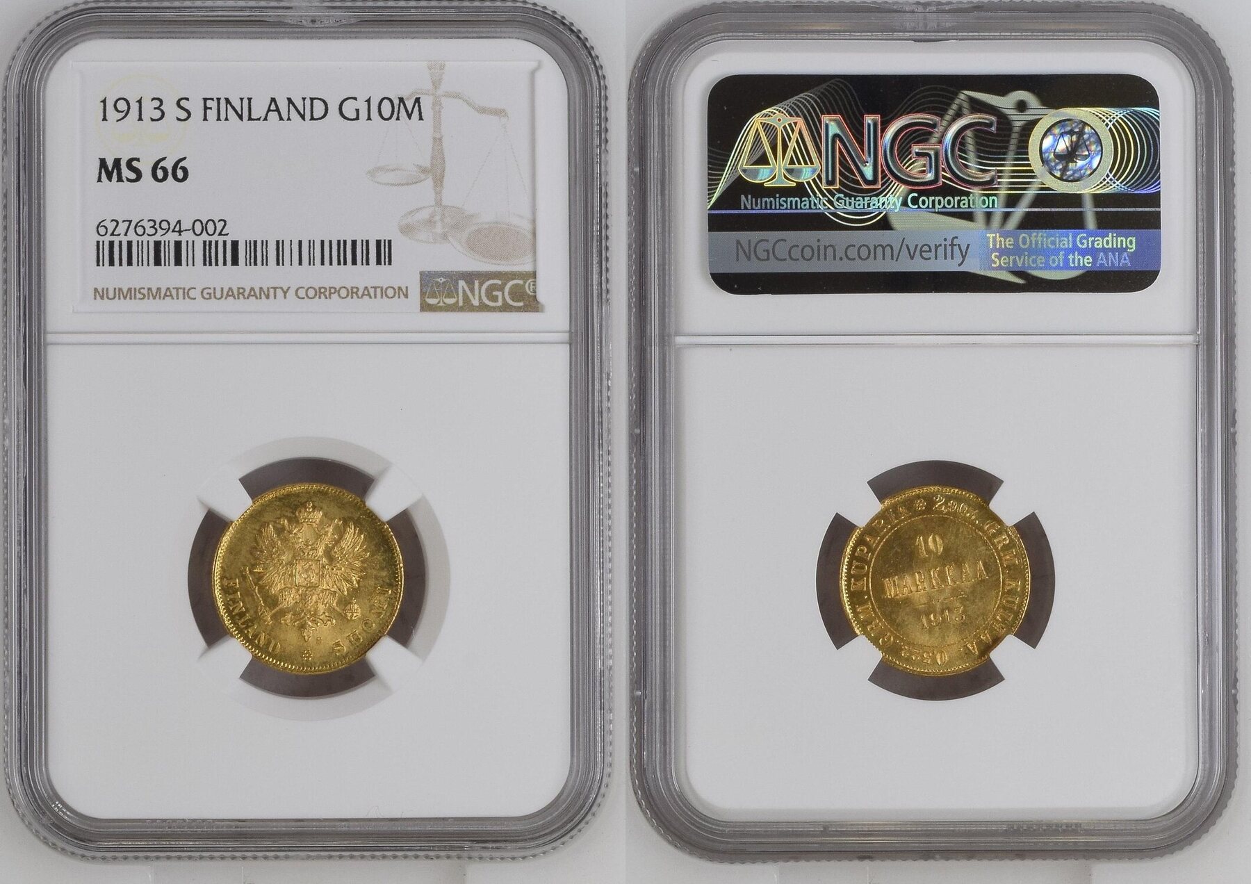 1913 S FINLAND G10M NGC MS 66 NGC MS 66 | MA-Shops