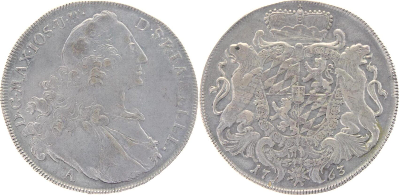 Bayern Wappentaler 1763 Maximilian III. Joseph 1745-1777. sehr schön ...