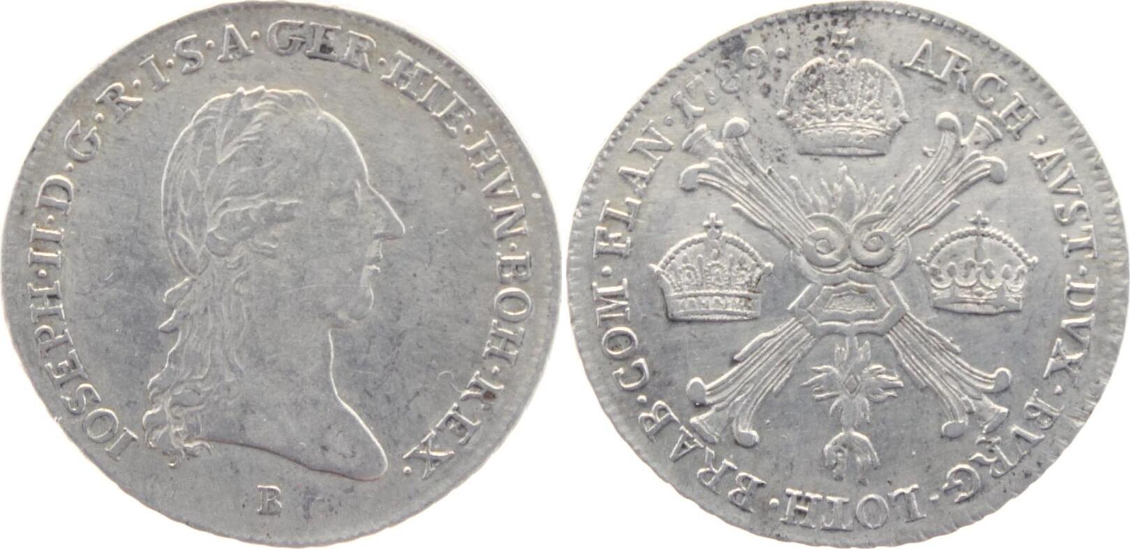 Haus Habsburg 1/4 Kronen-Taler 1789 B Joseph II., Mitregent 1765-1780 ...