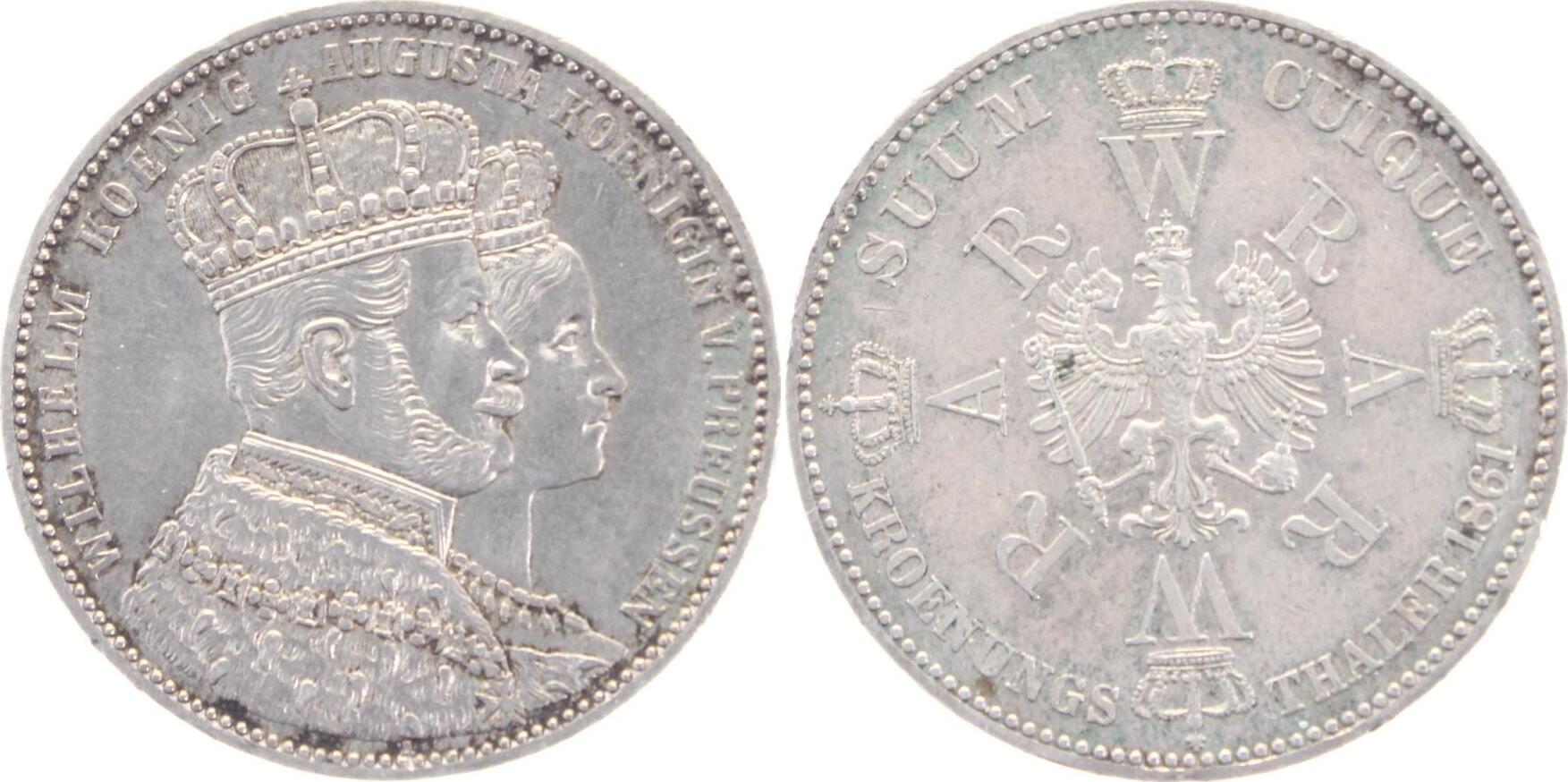 Brandenburg-Preussen Krönungs-Taler 1 1861 A Wilhelm I. 1861-1888. f ...