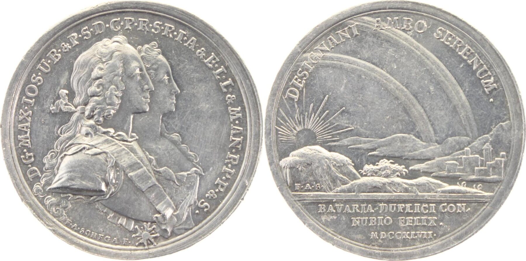 Bayern Medaille (v. Andreas Schega) 1747 Maximilian III. Joseph 1745 ...