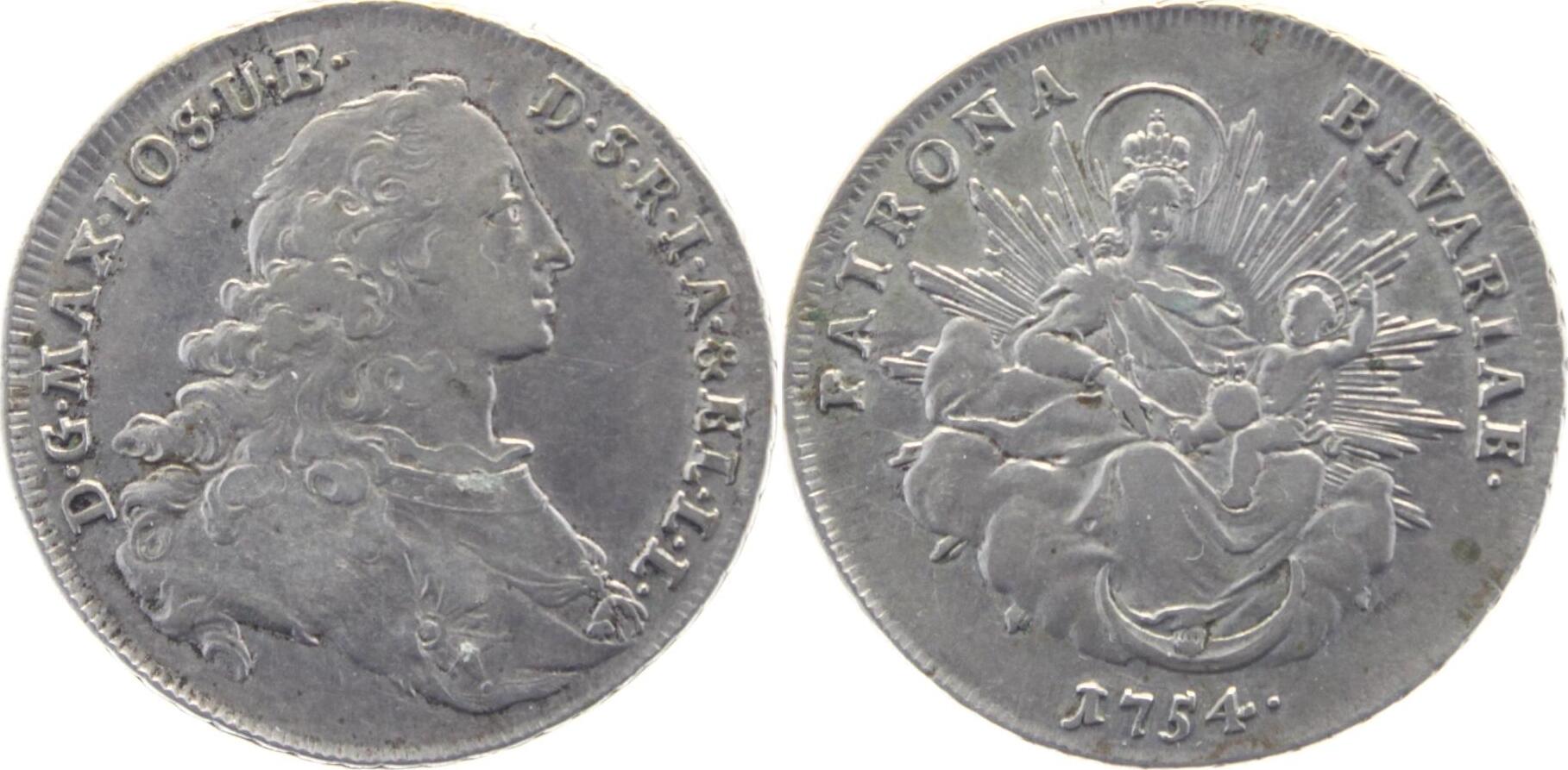 Bayern 1/2 Taler 1774 Maximilian III. Joseph 1745-1777. sehr schön ...