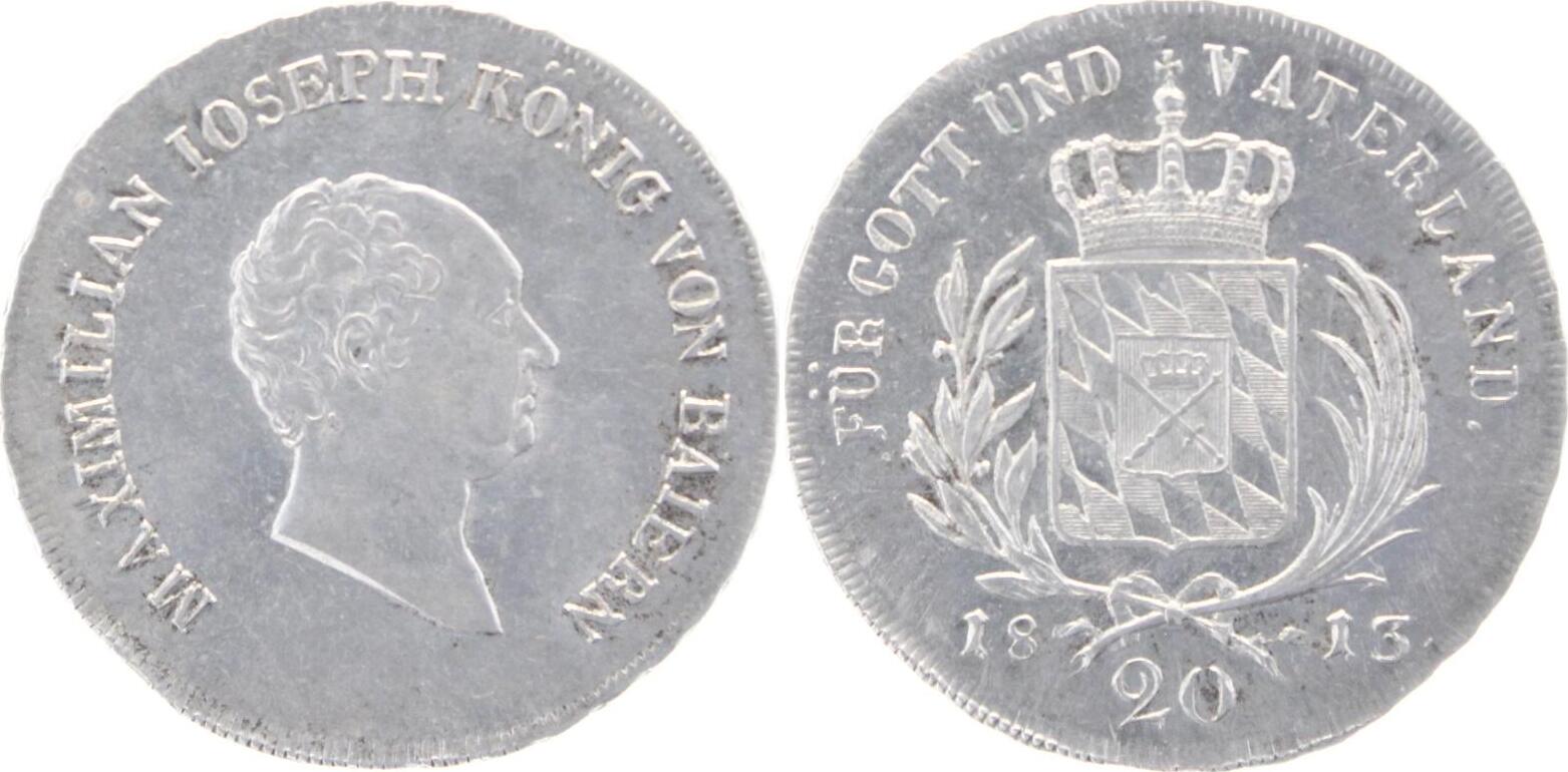 Bayern 20 Kreuzer 1813 Maximilian I. Joseph (als König) 1806-1825 ...