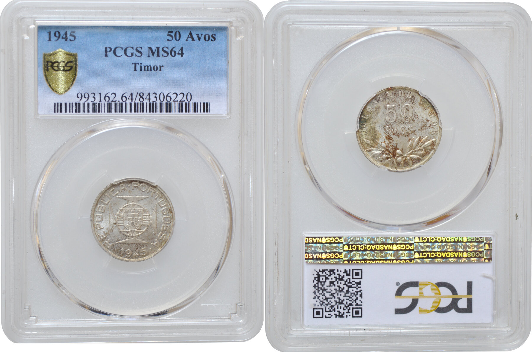 50 avos Portuguese Timor 1945, PCGS MS64, Pataca (1886 - 1957) | MA-Shops