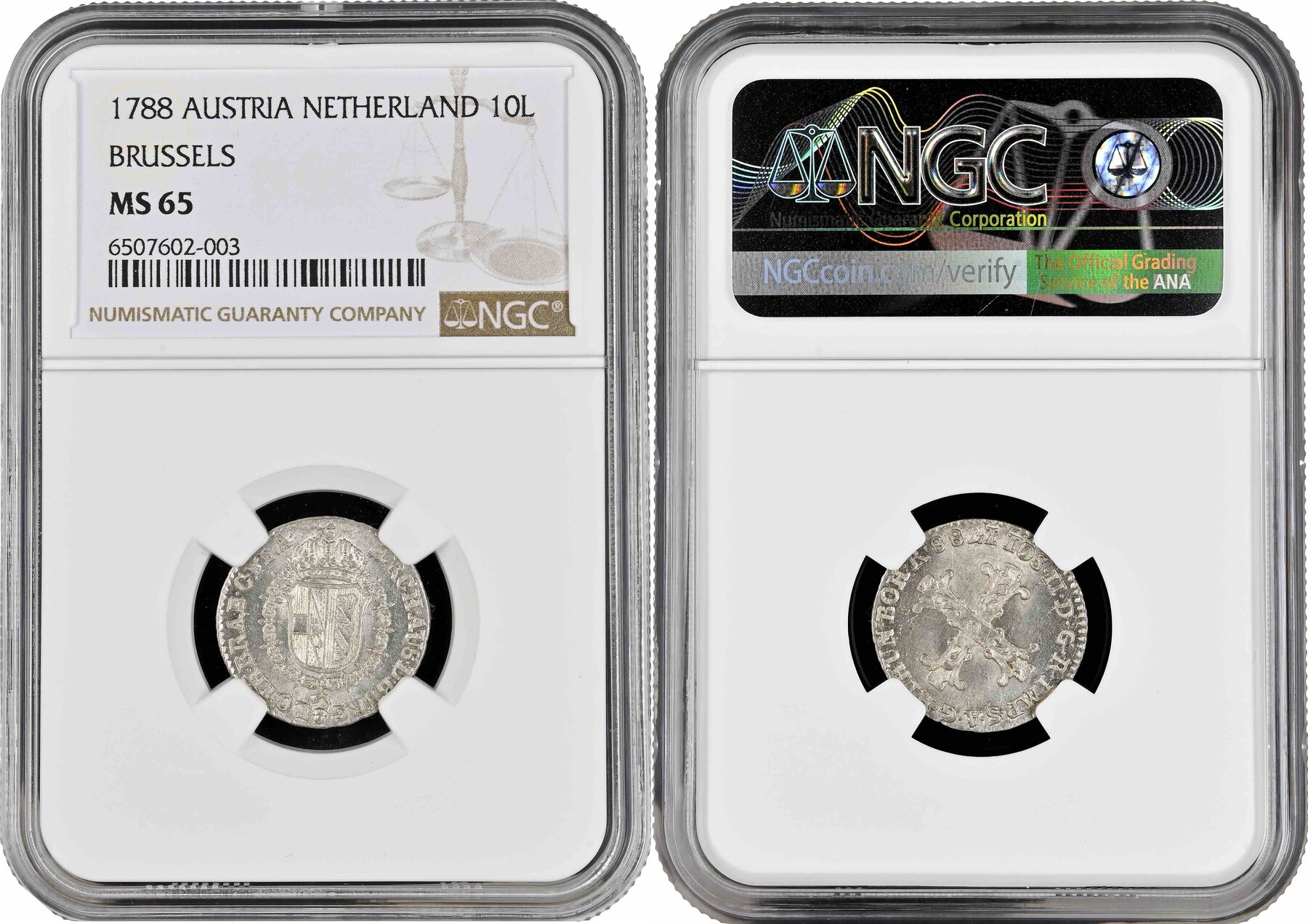10 liards Austrian Netherlands 1788, NGC MS65, Joseph II (1765 - 1790) Top 1/0 | MA-Shops