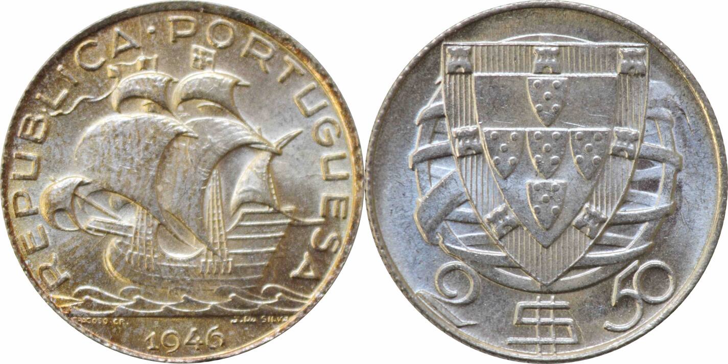 2.5 escudos Portugal 1946, BU, Portuguese Republic (1911 - 1969) | MA-Shops