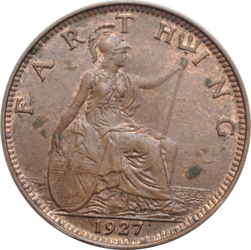 1 farthing Great Britain 1927, UNC, King George V (1910 - 1936) unz ...