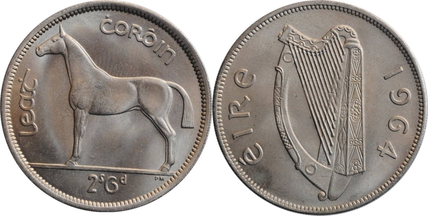 1/2 crown Ireland 1964, BU, Republic of Ireland (Éire) (1939 - 1969 ...