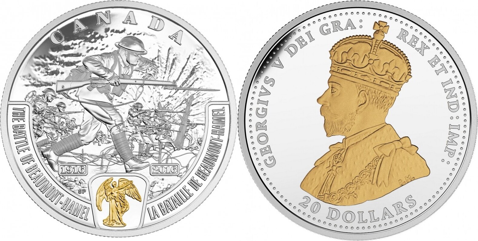 20 dollars Canada 2016, PROOF, First World War: The Battle of Beaumont ...