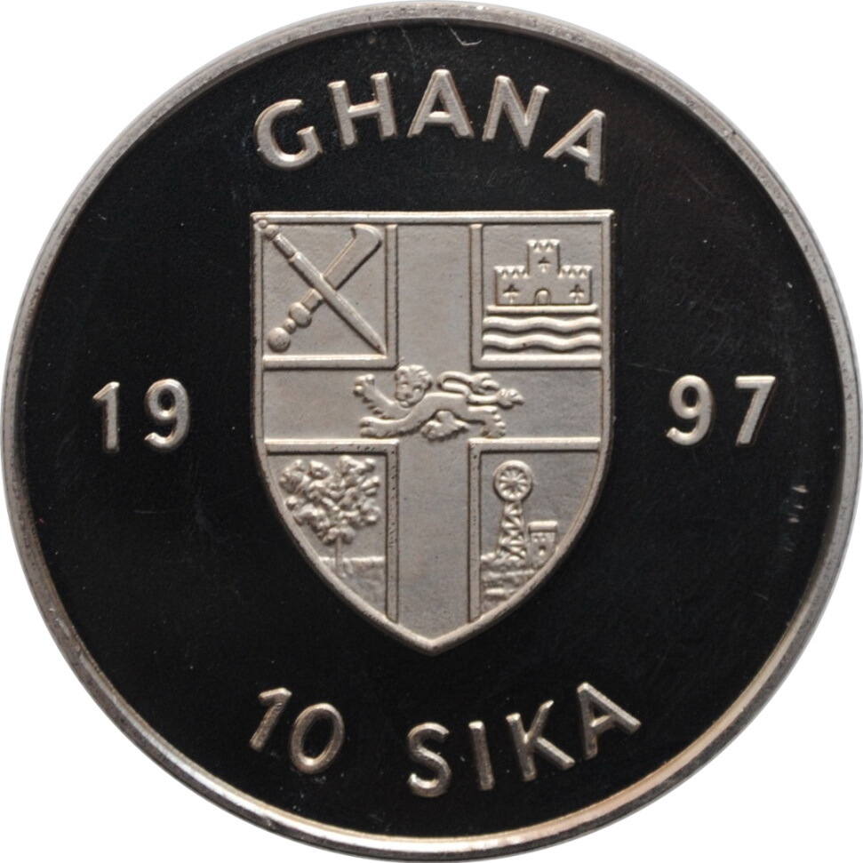 10 sika Ghana 1997, PROOF, Marine Life Protection PP | MA-Shops
