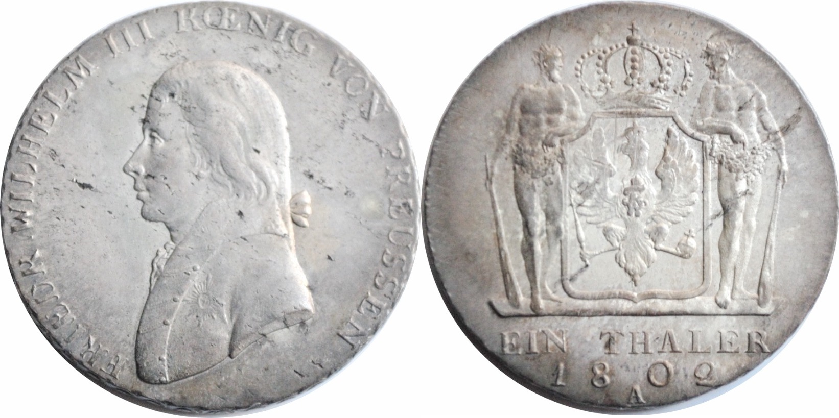 1 thaler Prussia 1802 A, AU, King Frederick William III (1797 - 1840 ...