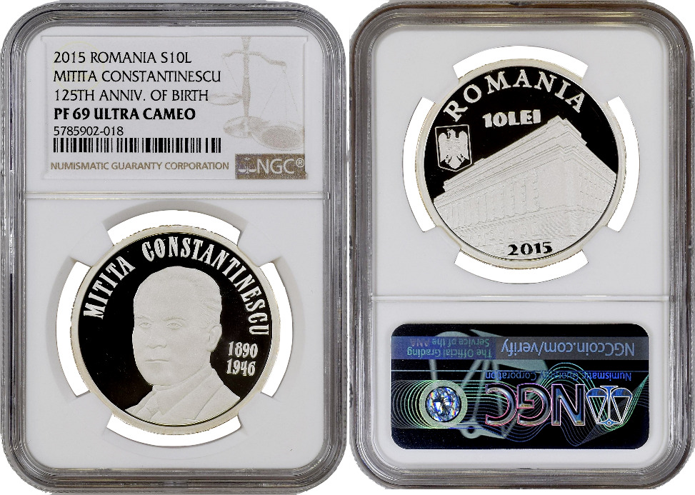 10 lei Romania 2015, NGC PF69 UC, Mitita Constantinescu | MA-Shops