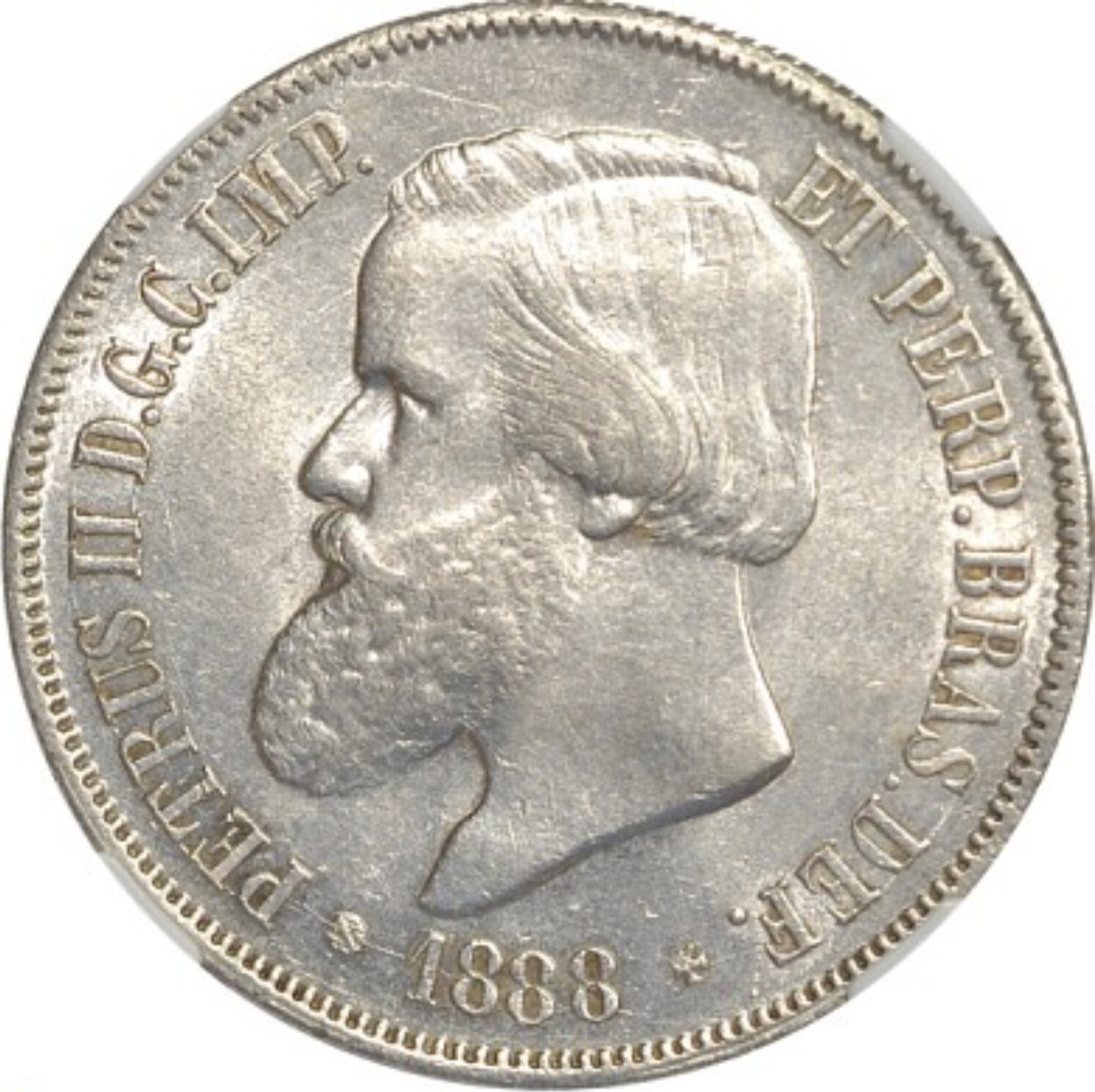 2000 reis Brazil 1888, NGC MS63, Emperor Pedro II (1831 - 1889) | MA-Shops