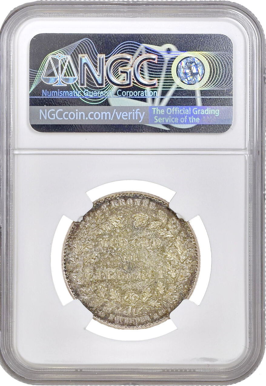 2 kroner 1888 HC Denmark CS, NGC MS63, 25th Anniversary of Reign | MA-Shops