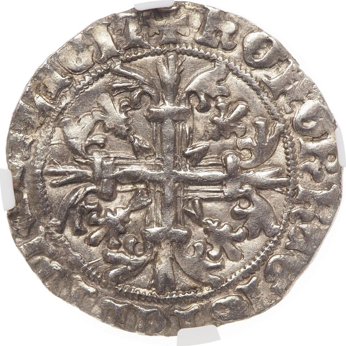 1309-1343 Naples 1 gigliato ND, NGC AU58, King Roberto d'Angiò | MA-Shops