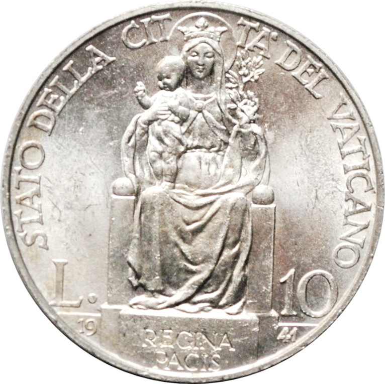 10 lire Vatican City 1941, NGC MS64, Pope Pius XII (1939 - 1958) | MA-Shops