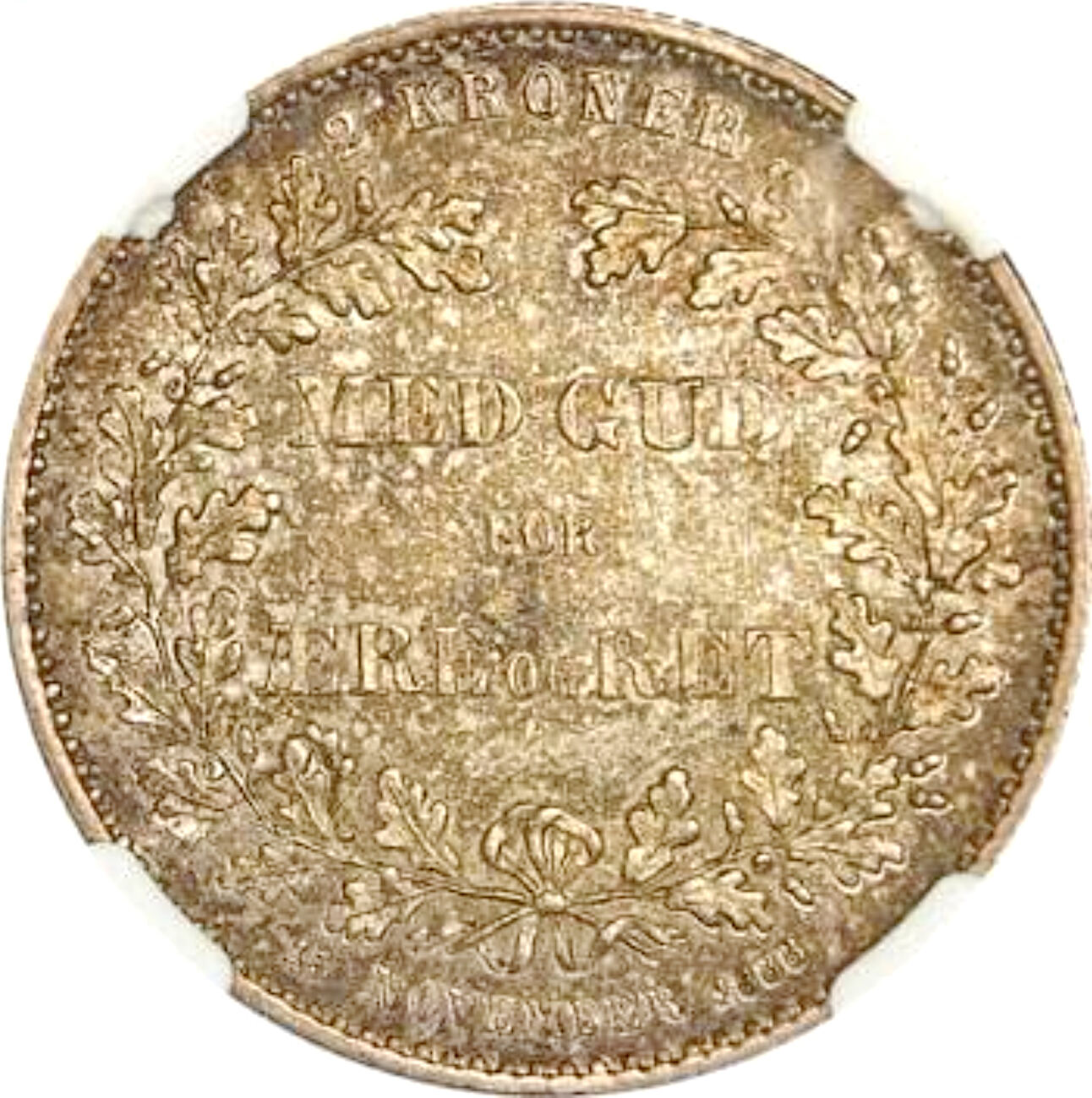 2 kroner 1888 HC Denmark CS, NGC MS63, 25th Anniversary of Reign | MA-Shops