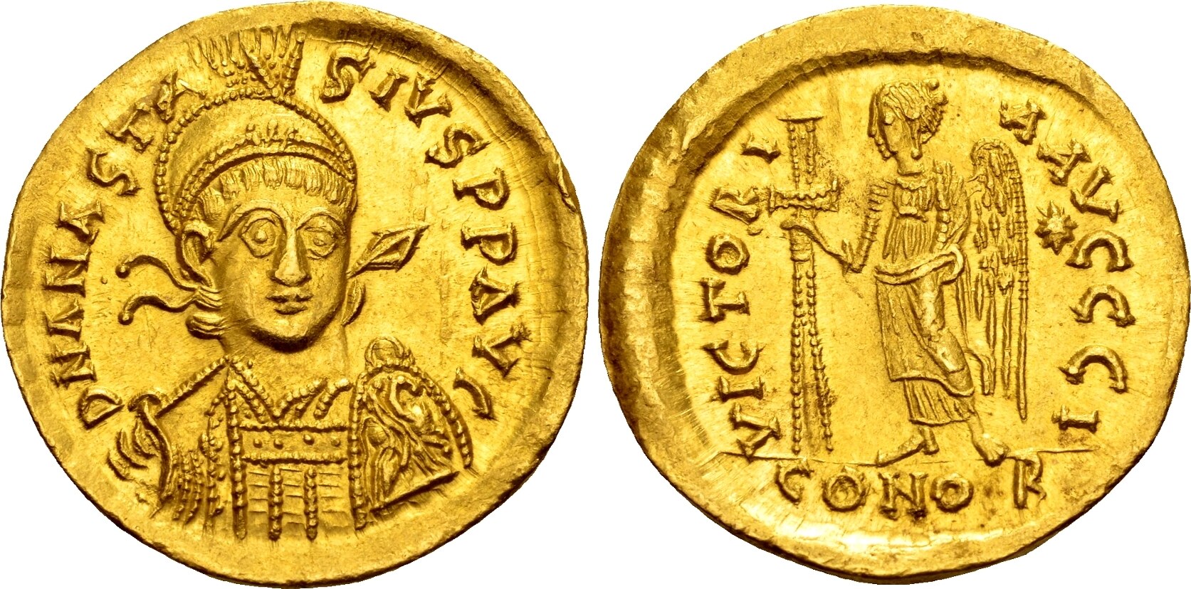 Byzantine Empire solidus 492-507 AD. Anastasius I Vorzüglich | MA-Shops