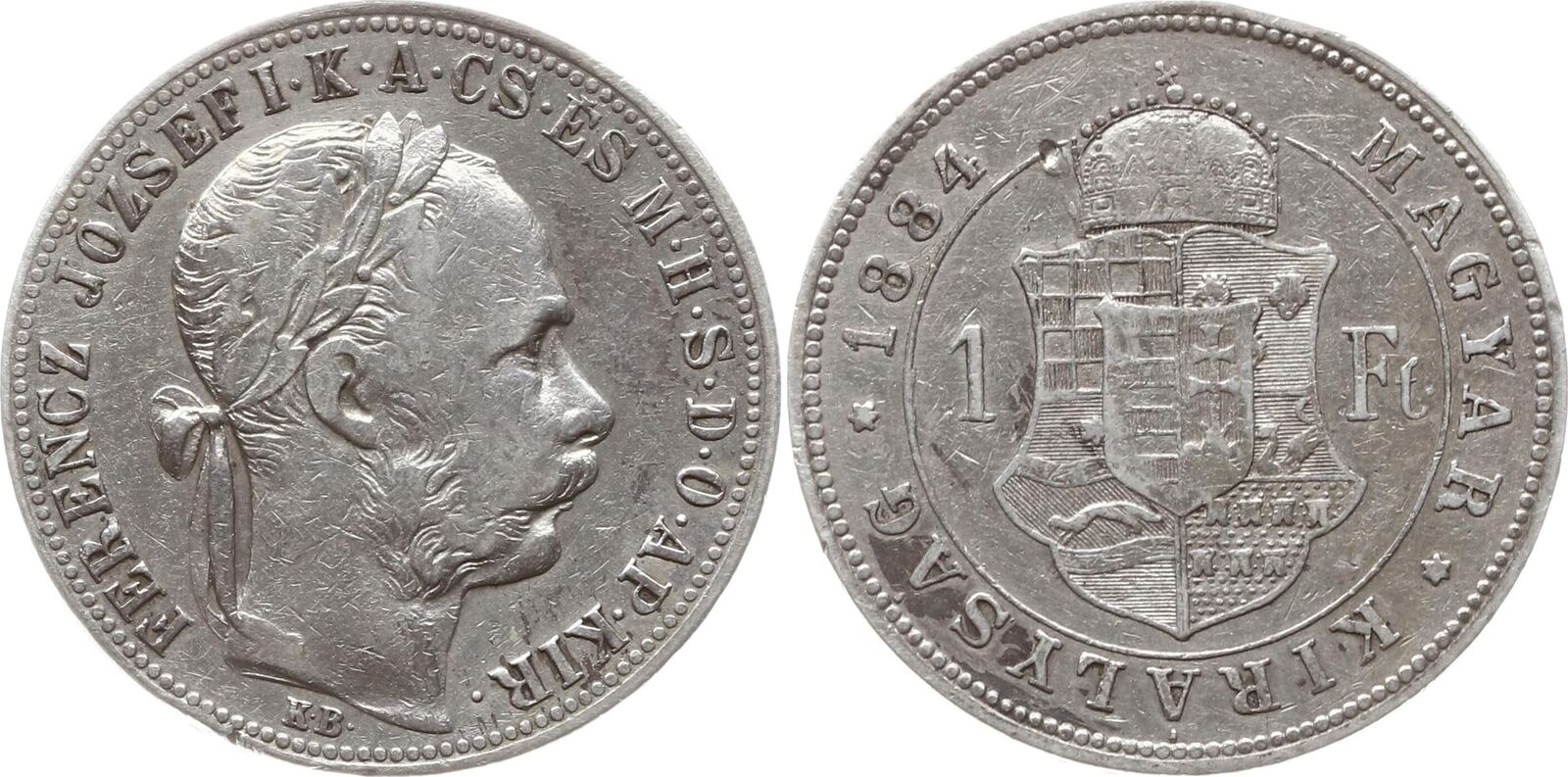 Österreich - Ungarn 1 Forint 1884 KB Franz Joseph I., 1848 - 1916, Kremnitz Sehr schön | MA-Shops