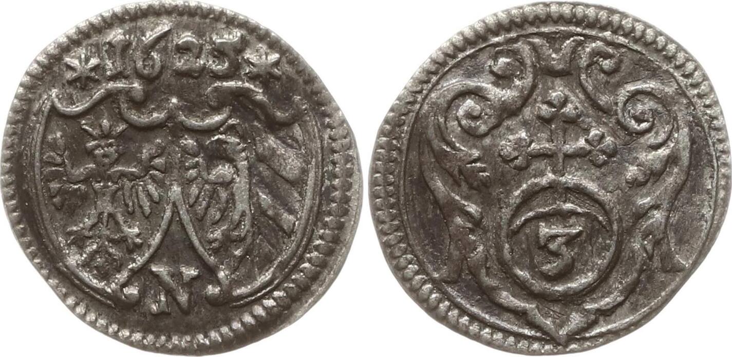 Nürnberg, Stadt Dreier 1625 Sehr schön - vorzüglich mit feiner Patina ...