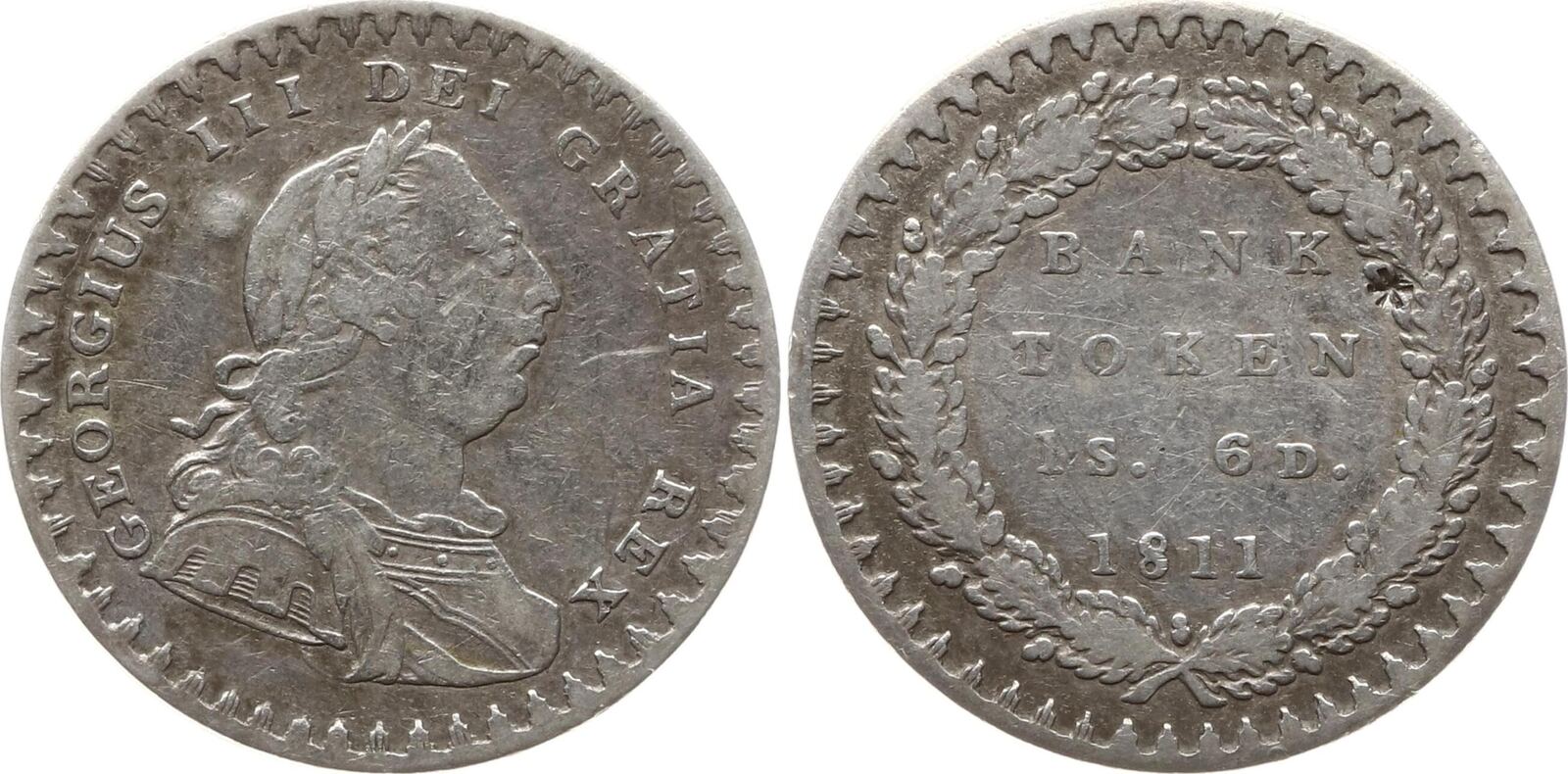 Großbritannien 1 Shilling 6 Pence Bank Token 1811 George III., 1760 ...