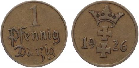 1926 1 Pfennig Danzig fast vorzüglich | MA-Shops