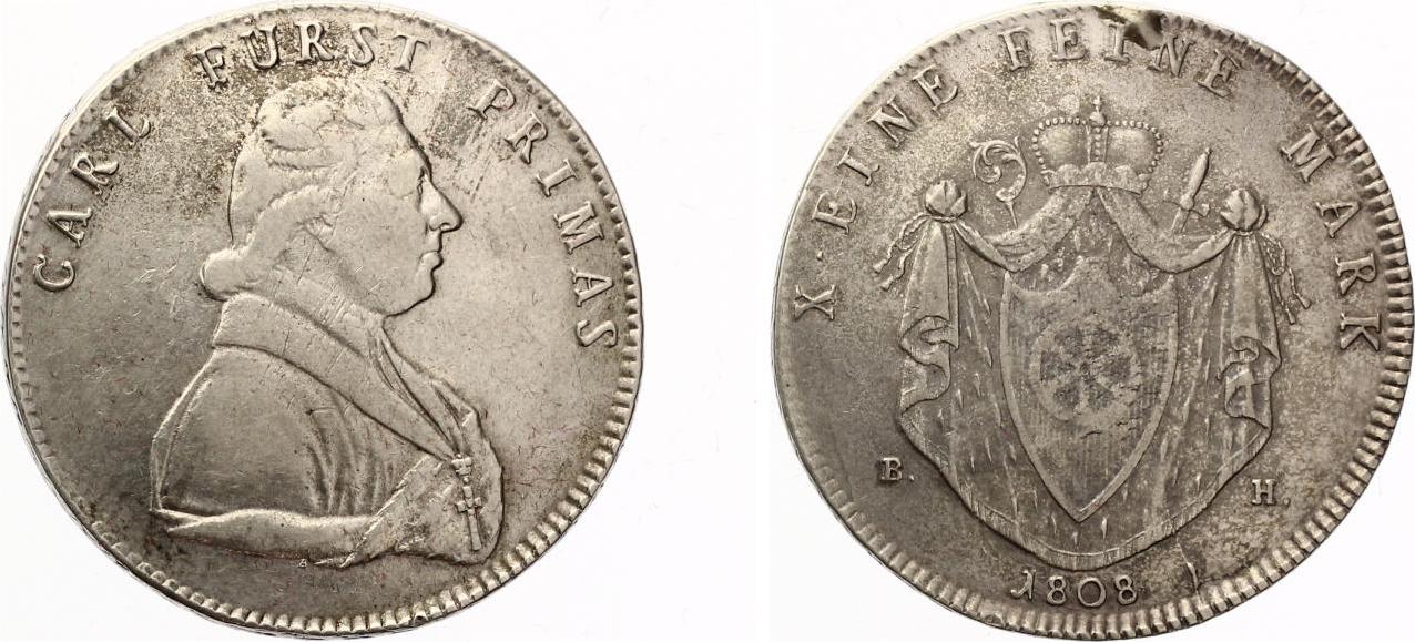 FÜRSTENTUM FRANKFURT Konventionstaler 1808 Carl Theodor von Dalberg ...