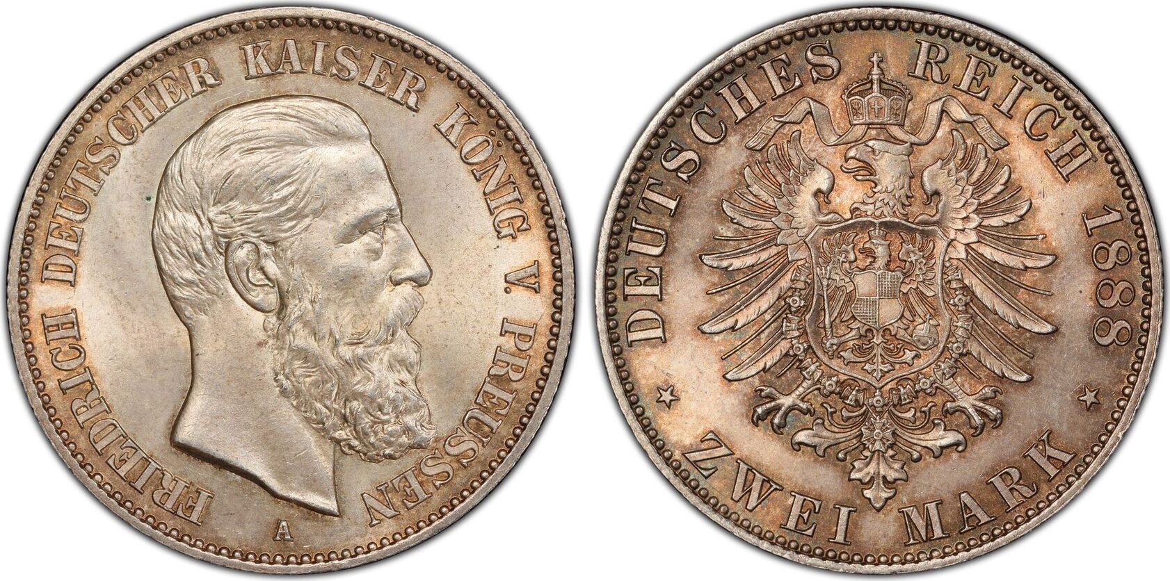 Prussia 1888-A 2 Mark Preussen 1888 99 Tage Kaiser PCGS MS65 ...