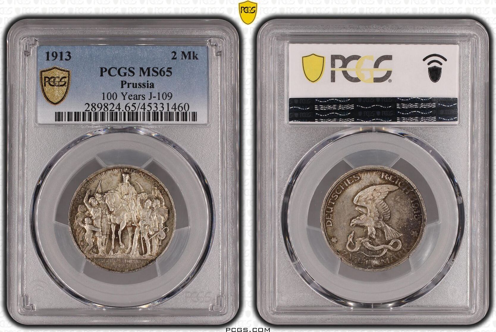Prussia 2 Mark Preussen 1913 Befreiungskriege PCGS MS65 | MA-Shops