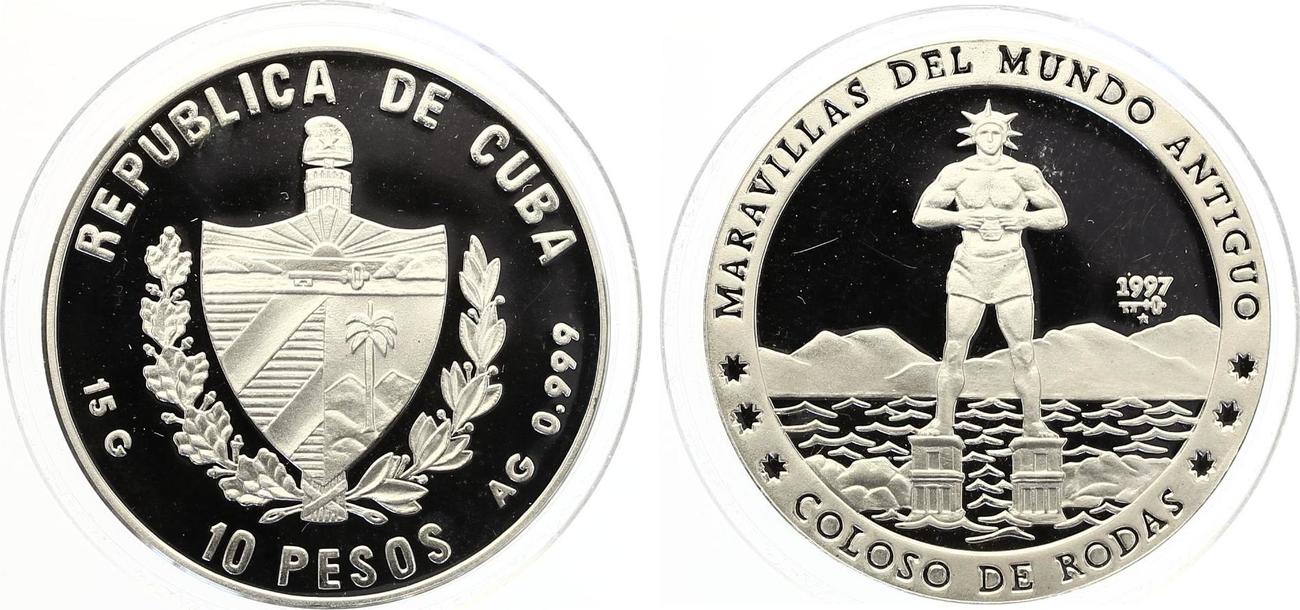 1997 Kuba 10 Pesos Koloss von Rhodos - Coloso de Rodas PP berührt | MA ...