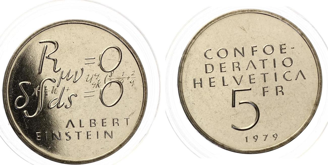 1979 Schweiz 5 Franken Albert Einstein vz-st | MA-Shops