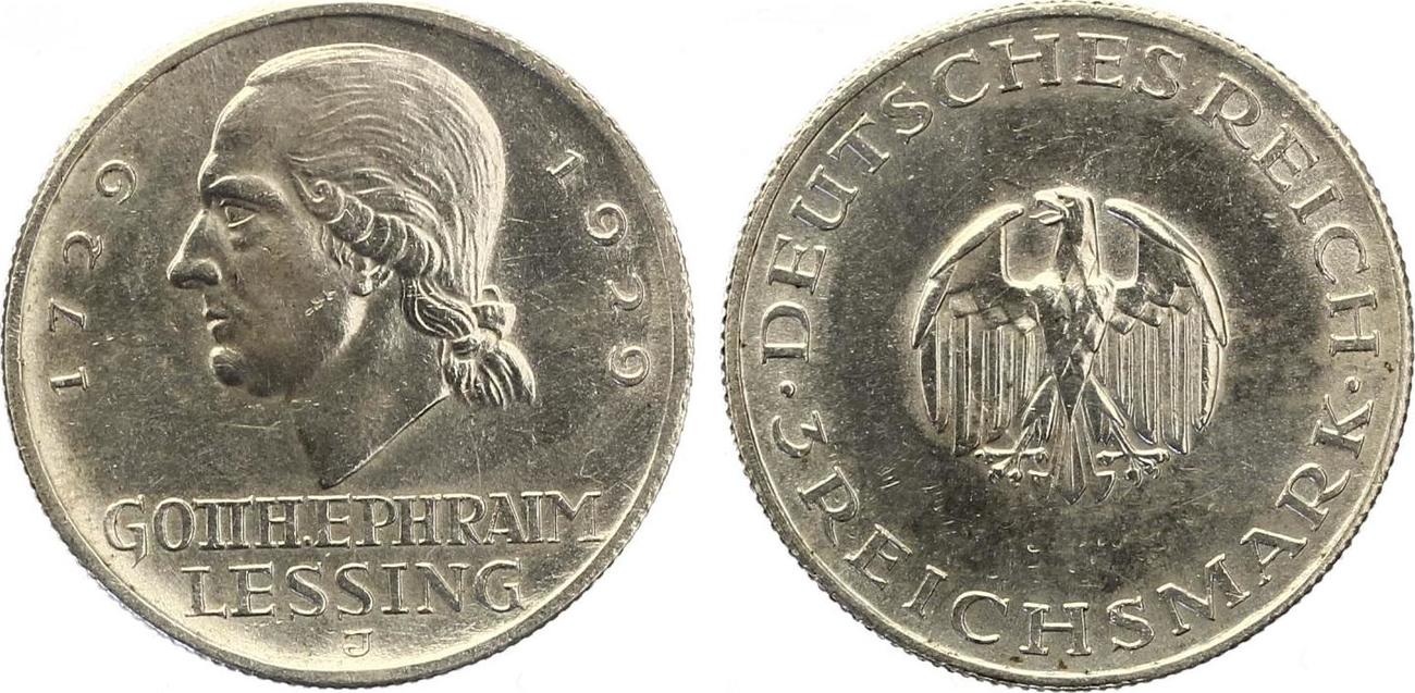 1929 J 3 Mark Lessing vz | MA-Shops