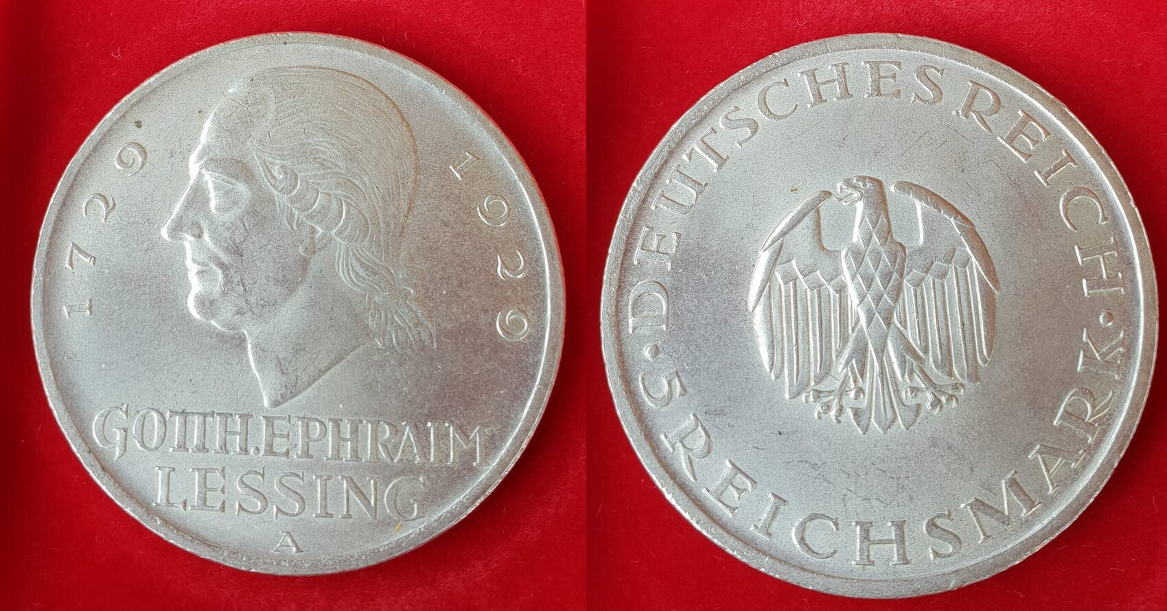 1929 A 5 Mark Lessing fast st min rf | MA-Shops