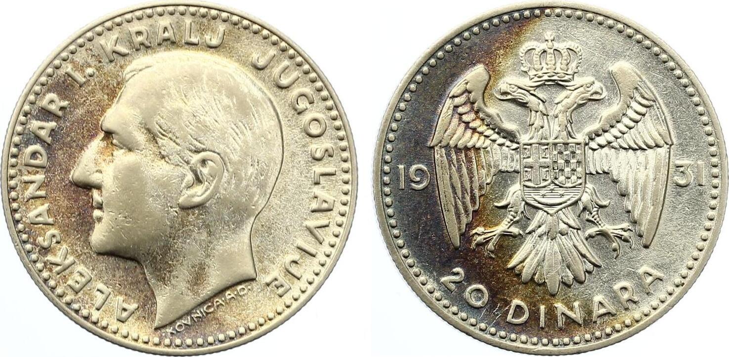 1931 Jugoslawien 20 Dinara ss-vz | MA-Shops