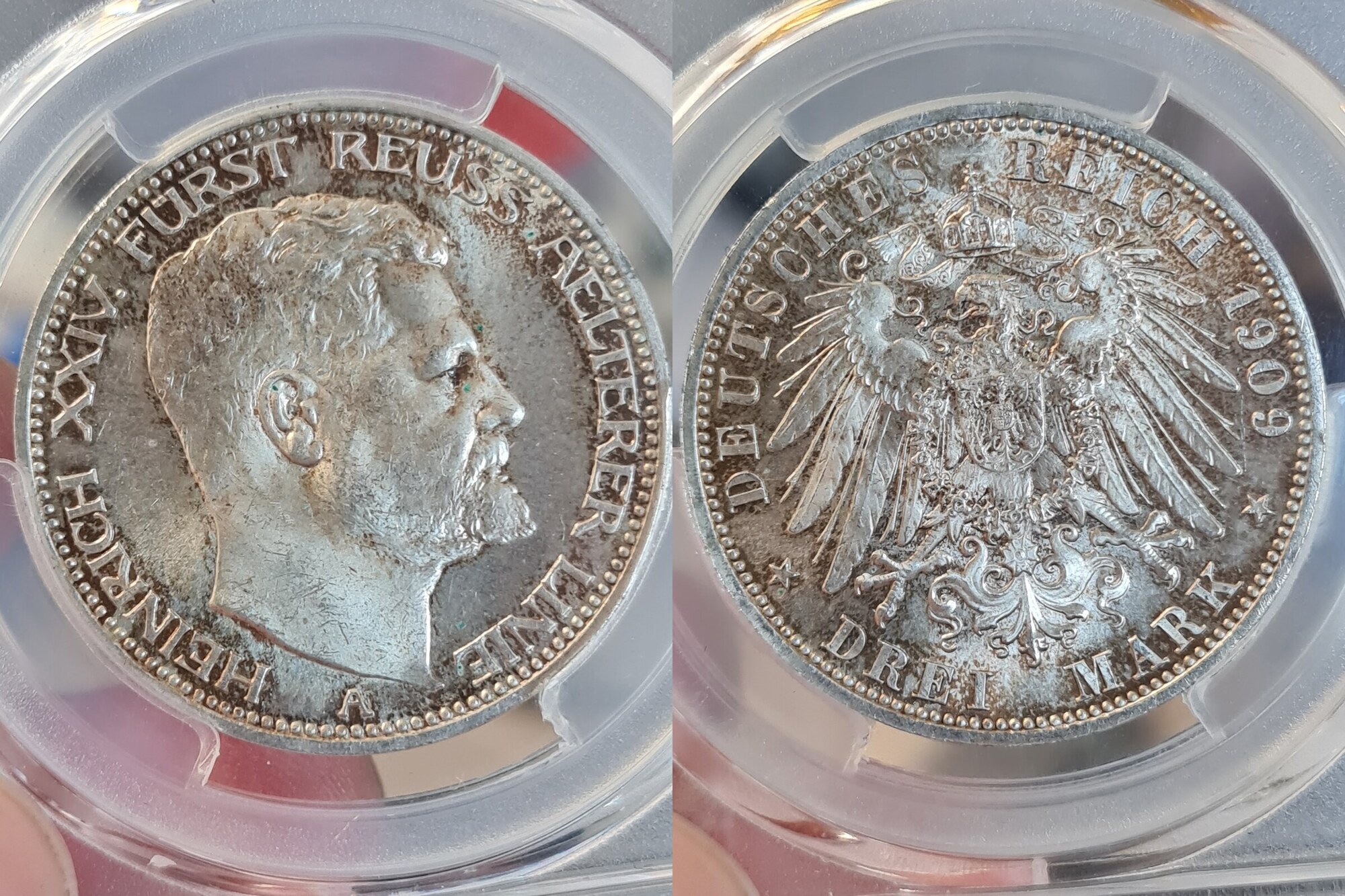 Reuss-Greiz 1909-A 3 Mark Reuss Heinrich XXVI PCGS MS65 Top | MA-Shops