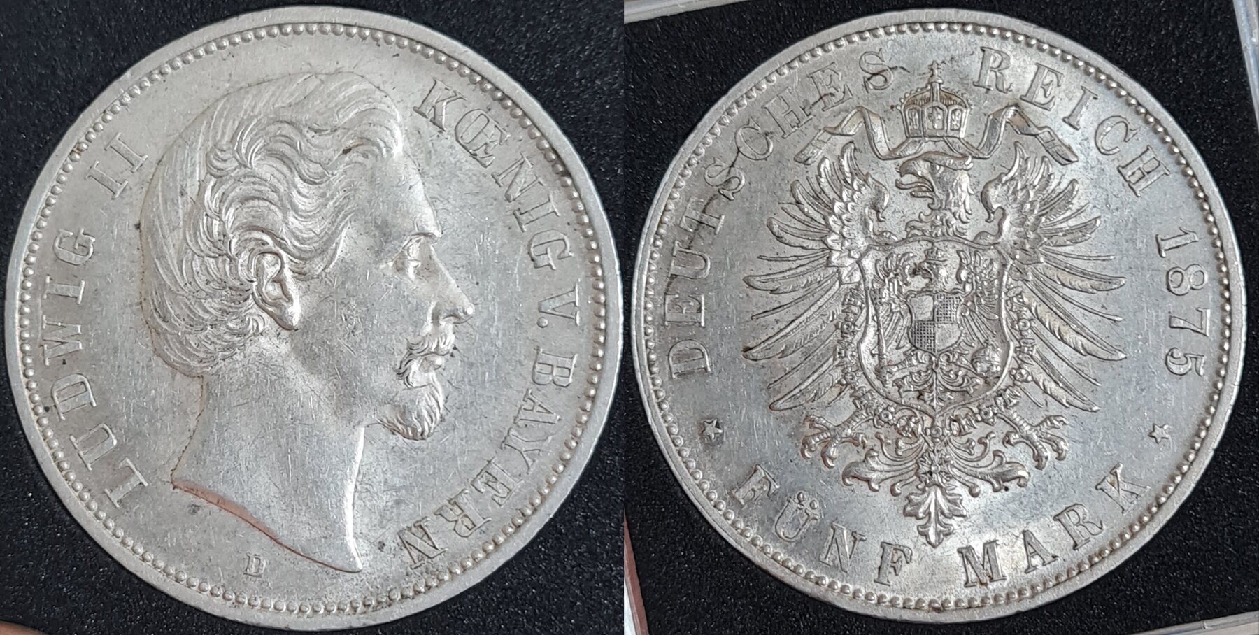 1875 5 Mark Ludwig II von Bayern vz+ | MA-Shops