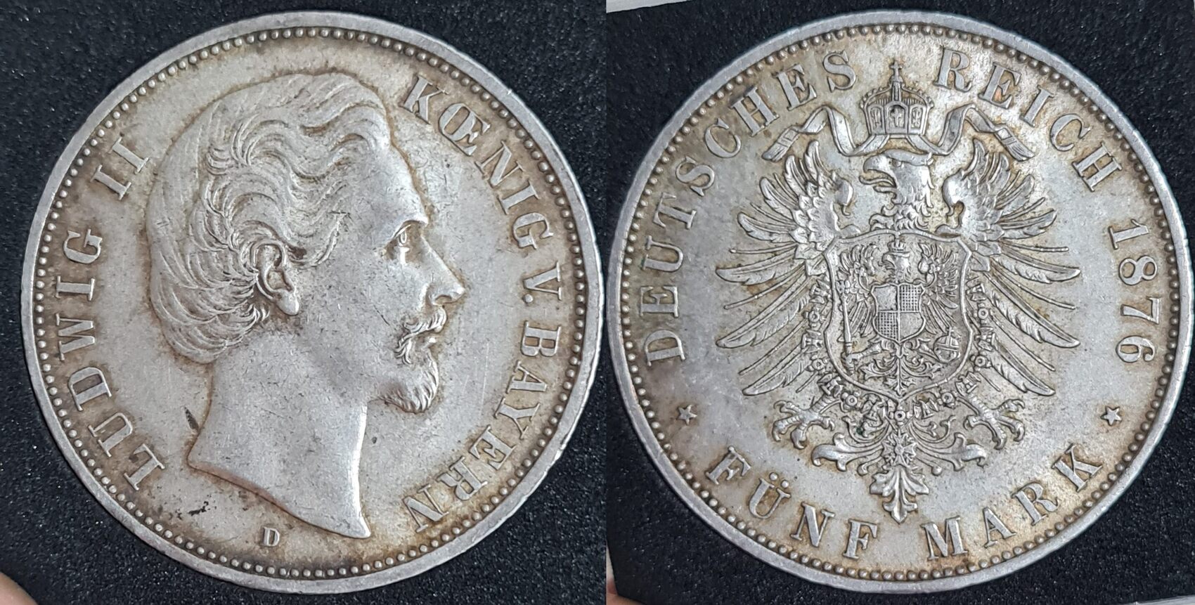 1876 5 Mark Ludwig II von Bayern vz+ feine Patina | MA-Shops