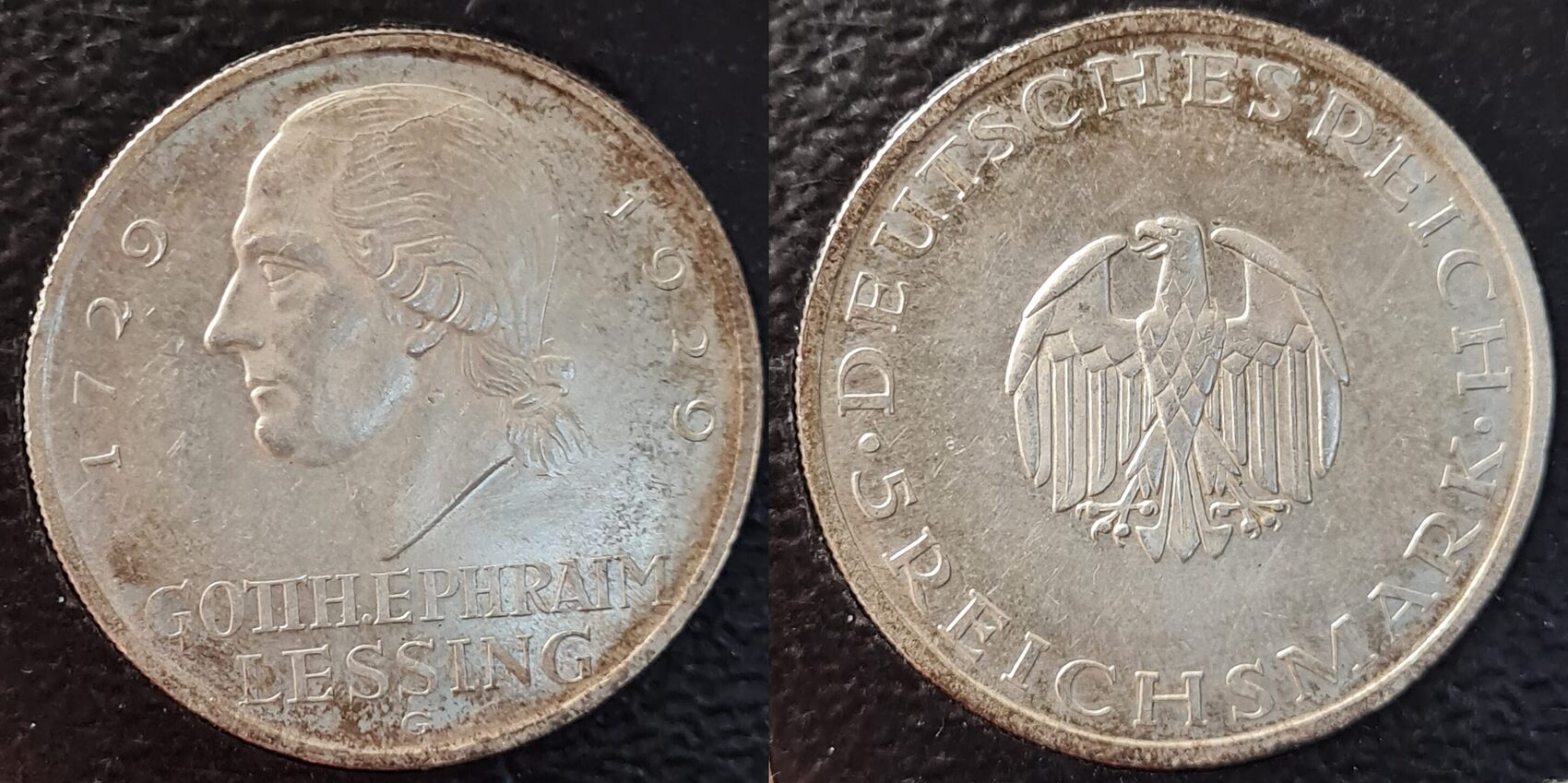 1929 G 5 Mark Lessing VZ+ seltenster Buchstabe! | MA-Shops