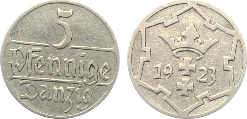 1923 5 Pfennig Danzig ss | MA-Shops