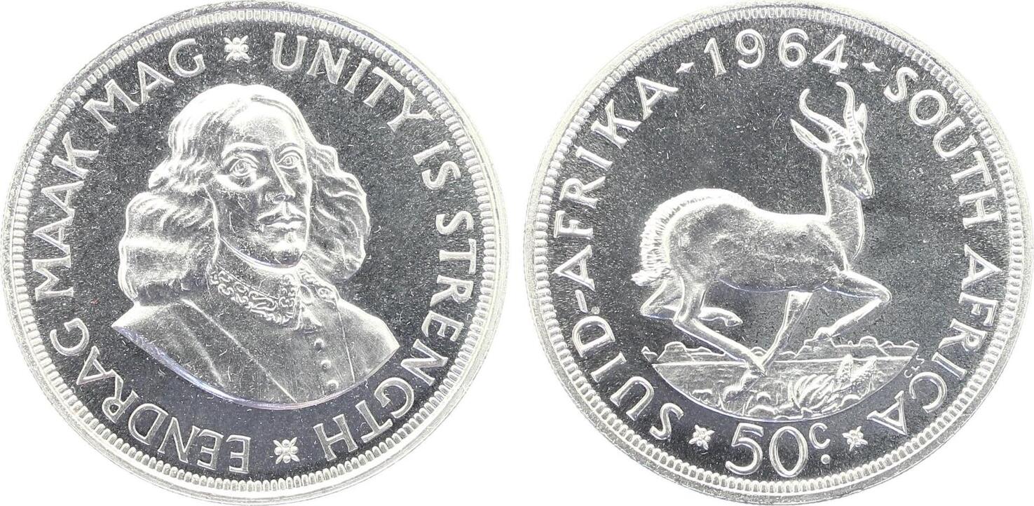 1964 50 Cents Südafrika Bankfrisch | MA-Shops
