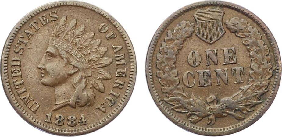 1884 USA 1 Cent ss | MA-Shops