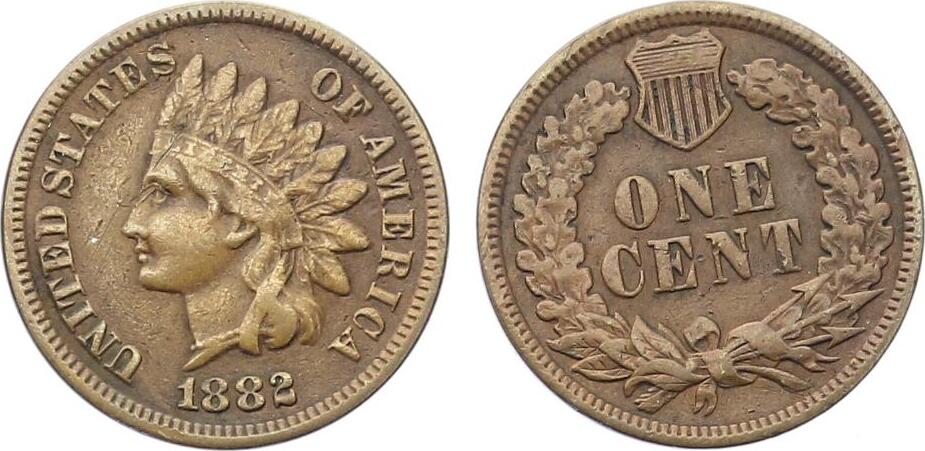 1882 USA 1 Cent ss | MA-Shops