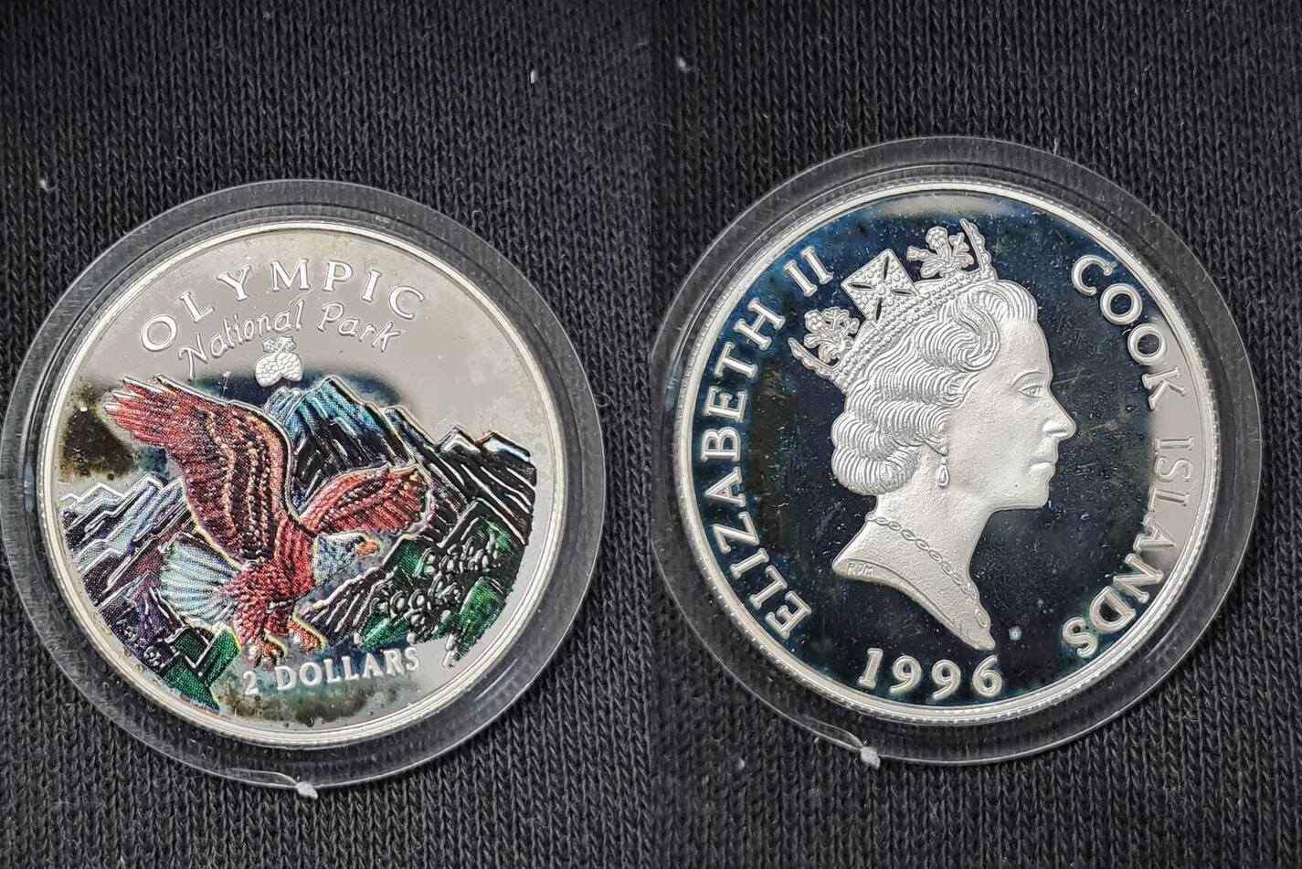 1992 COOK ISLANDS 2 Dollars 1996 Olympischer Nationalpark pp farbig ...
