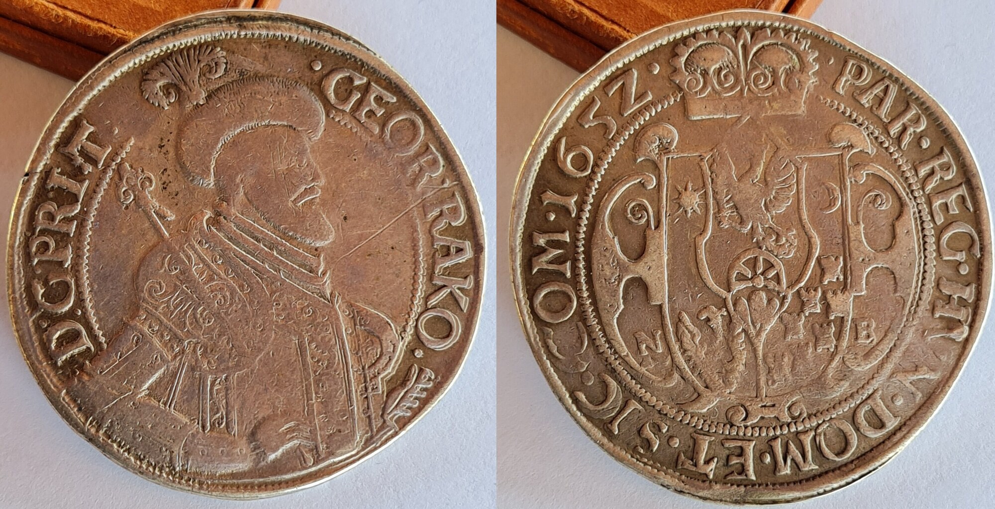 1652 Siebenbürgen Taler Georg Rakoczi II 1648 - 1660 Resch 58 gutes ss ...