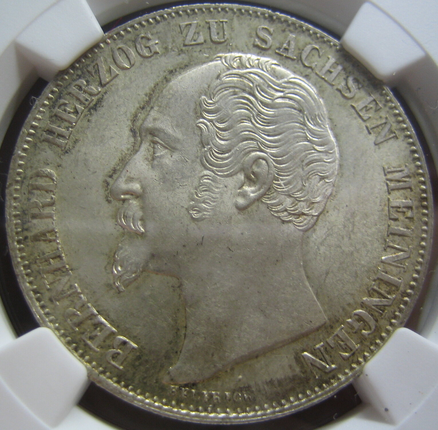GERMANY 2GUL 1854 Taler Sachsen Meiningen NGC MS 63 | MA-Shops