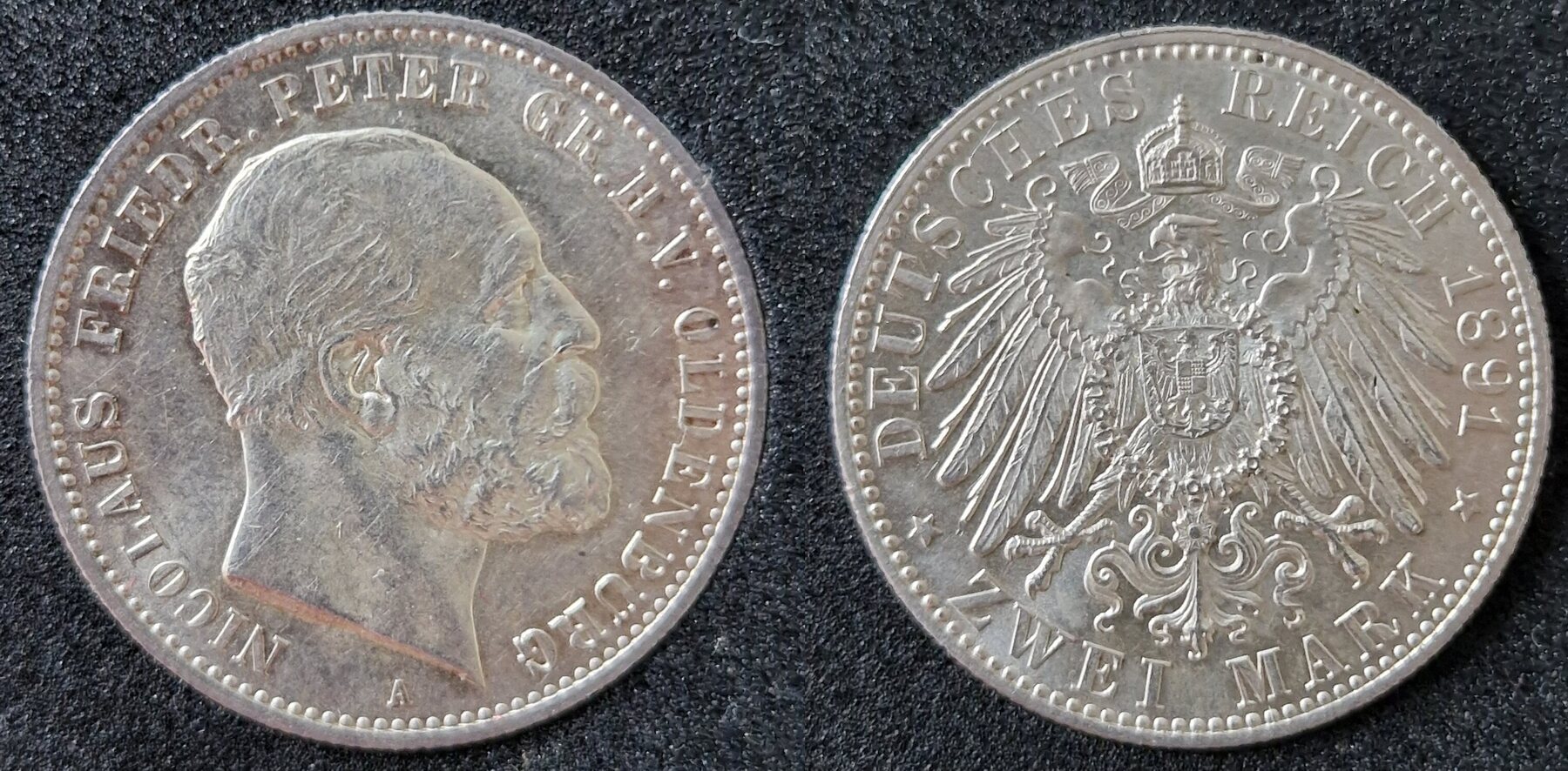 2 Mark Oldenburg 1891 Nicolaus Friedrich Peter Jaeger 93 vz/prägefrisch | MA-Shops