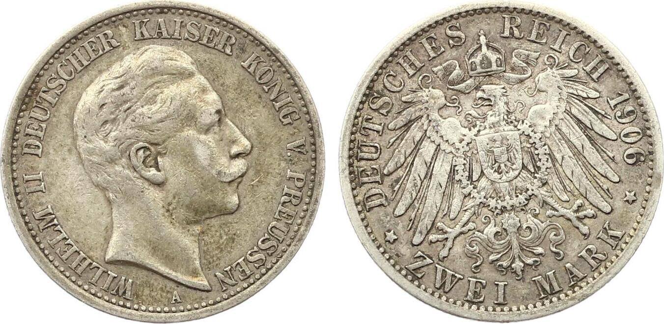 1906 2 Mark Preussen Wilhelm II ss | MA-Shops