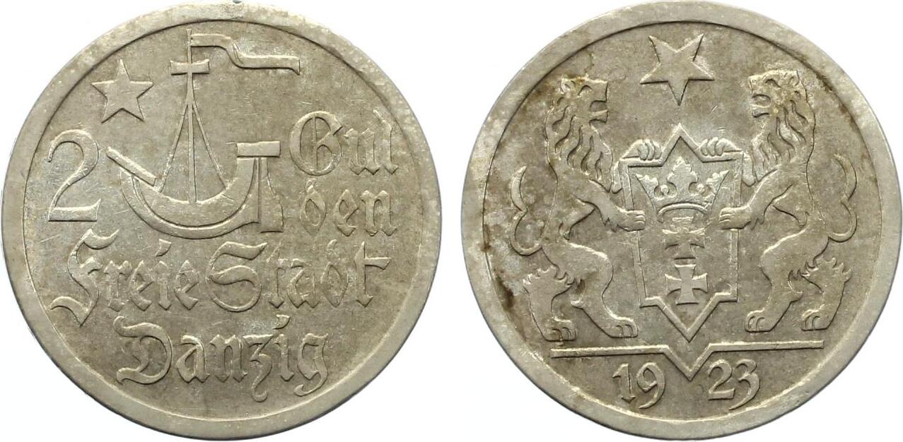 1923 2 Gulden Danzig ss | MA-Shops